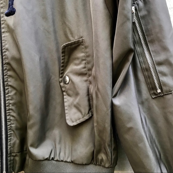 Vintage | Jackets & Coats | French Olive Green Windbreaker Bomber ...
